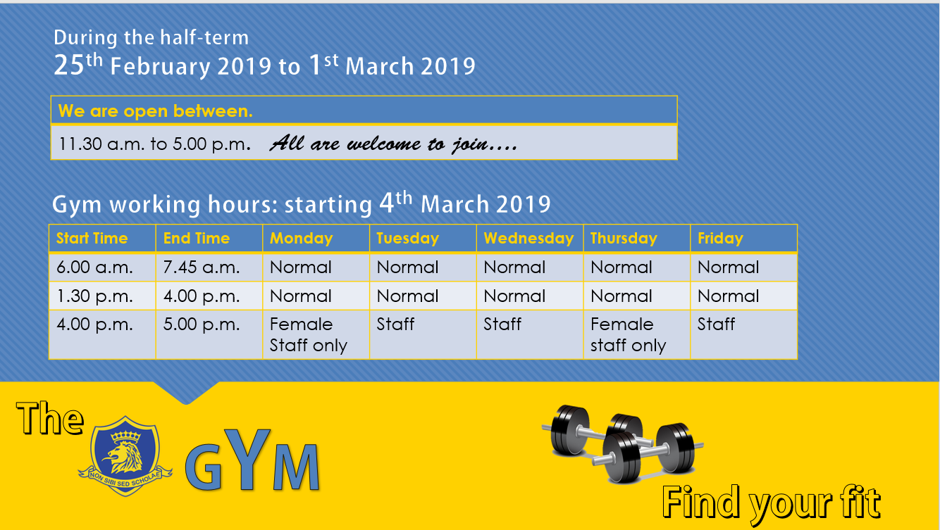 The English School: The English School Gym now open