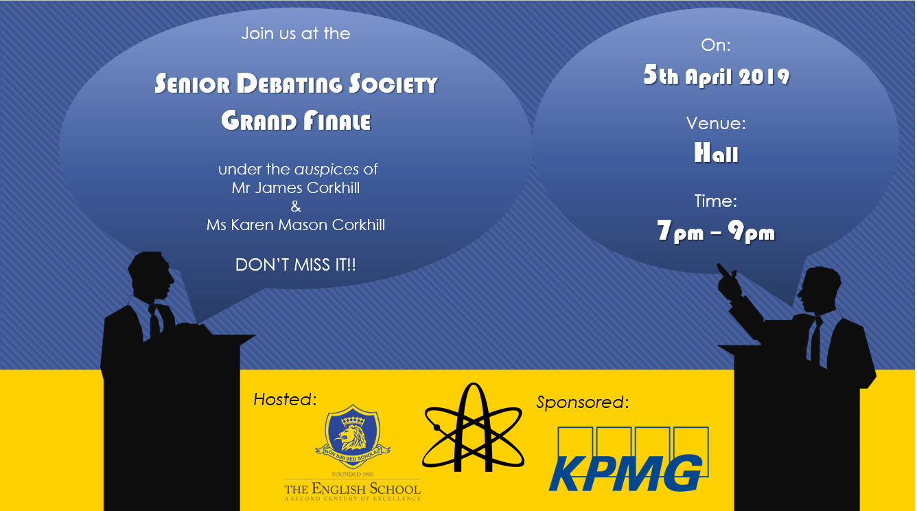 The English School: Invitation to the Senior Debating Society Grand Finale