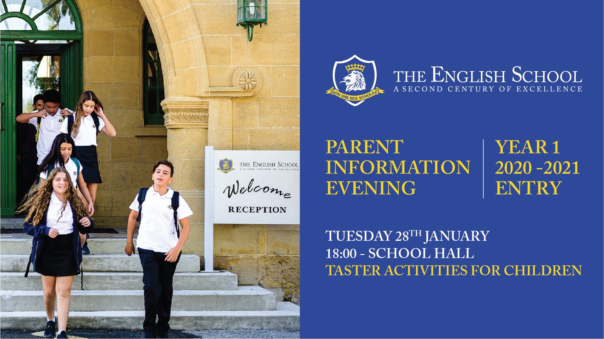 The English School: Parent Information Evening - Year 1 2020-2021 Entry